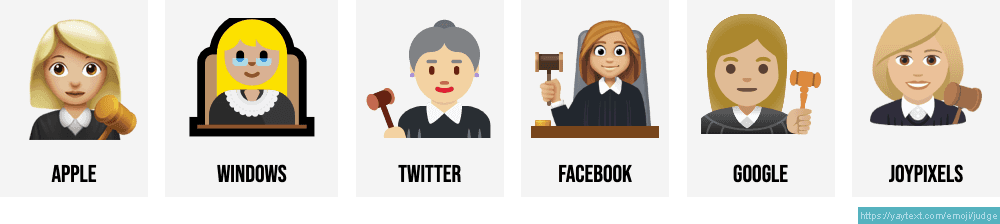 🧑‍⚖️ Judge emojis 🧑🏻‍⚖️🧑🏼‍⚖️🧑🏽‍⚖️🧑🏾‍⚖️🧑🏿‍⚖️👨‍⚖️👩‍⚖️
