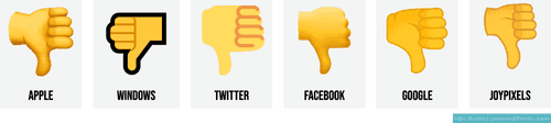 👎 Pollice in giù emoji 👎🏻👎🏼👎🏽👎🏾👎🏿