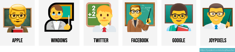 🧑‍🏫 Teacher emojis 🧑🏻‍🏫🧑🏼‍🏫🧑🏽‍🏫🧑🏾‍🏫🧑🏿‍🏫👨‍🏫👩‍🏫