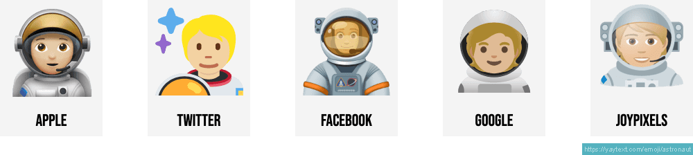 🧑‍🚀 Astronaut emojis 🧑🏻‍🚀🧑🏼‍🚀🧑🏽‍🚀🧑🏾‍🚀🧑🏿‍🚀👨‍🚀👩‍🚀
