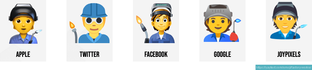 🧑‍🏭 Factory worker emojis 🧑🏻‍🏭🧑🏼‍🏭🧑🏽‍🏭🧑🏾‍🏭🧑🏿‍🏭👨‍🏭👩‍🏭