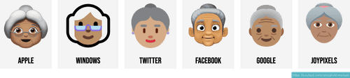👵 Old woman / grandma emojis 👵🏻👵🏼👵🏽👵🏾👵🏿