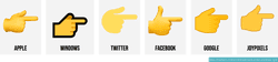 👉 Émojis index pointant vers la droite 👉🏻👉🏼👉🏽👉🏾👉🏿