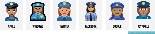 👮 Police officer emojis 👮🏻👮🏼👮🏽👮🏾👮🏿👮‍♂️👮‍♀️