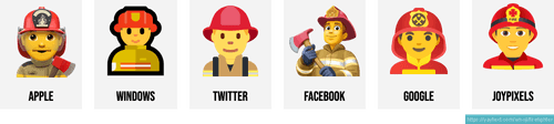 🧑‍🚒 Firefighter emojis 🧑🏻‍🚒🧑🏼‍🚒🧑🏽‍🚒🧑🏾‍🚒🧑🏿‍🚒👨‍🚒👩‍🚒