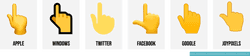 👆 Backhand index pointing up emojis 👆🏻👆🏼👆🏽👆🏾👆🏿