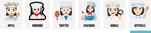 🧑‍🍳 Chef / cook emojis 🧑🏻‍🍳🧑🏼‍🍳🧑🏽‍🍳🧑🏾‍🍳🧑🏿‍🍳👨‍🍳👩‍🍳