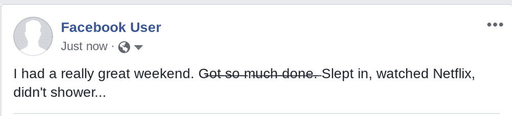 How do I strikethrough text on Facebook?