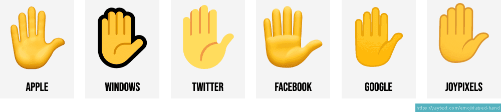 Haised hand emojis 🏻 🏼 🏽 🏾 🏿