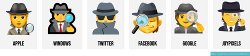 🕵️ Detective emojis 🕵🏻🕵🏼🕵🏽🕵🏾🕵🏿🕵️‍♂️🕵️‍♀️