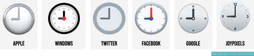 Clock time emojis 🕛🕧🕐🕜🕑🕝🕒