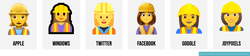 👷 Construction worker emojis 👷🏻👷🏼👷🏽👷🏾👷🏿👷‍♂️👷‍♀️