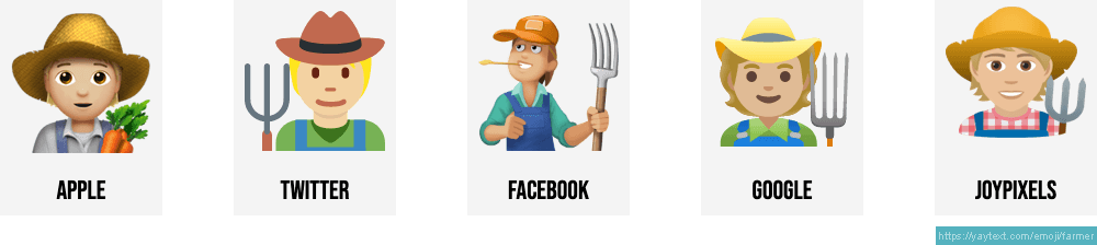 🧑‍🌾 Farmer emojis 🧑🏻‍🌾🧑🏼‍🌾🧑🏽‍🌾🧑🏾‍🌾🧑🏿‍🌾👨‍🌾👩‍🌾