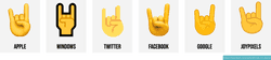 🤘 Rock on / sign of the horns emojis 🤘🏻🤘🏼🤘🏽🤘🏾🤘🏿
