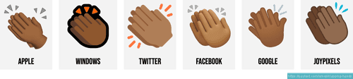 👏 Clapping hands applause emojis 👏🏻👏🏼👏🏽👏🏾👏🏿