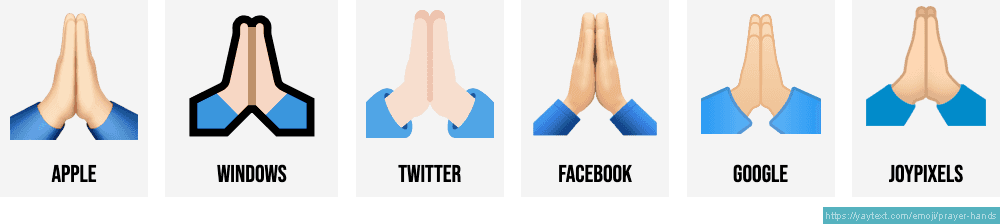 🙏 Folded pray hands emojis 🙏🏻🙏🏼🙏🏽🙏🏾🙏🏿