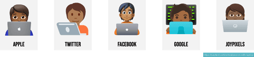🧑‍💻 Technologist w/ laptop emojis 🧑🏻‍💻🧑🏼‍💻🧑🏽‍💻🧑🏾‍💻🧑🏿‍💻👨‍💻👩‍💻