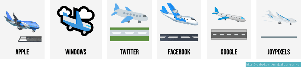 🛬 Airplane landing / arrival emoji