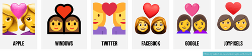 💑 Couple w/ heart emojis 👩‍ ️‍👨👨‍ ️‍👨👩‍ ️‍👩