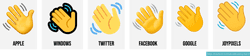 👋 Waving hand emojis 👋🏻👋🏼👋🏽👋🏾👋🏿