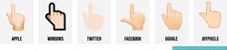 👆 Backhand index na nakaturo sa itaas ng mga emoji 👆🏻👆🏼👆🏽👆🏾👆🏿