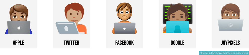 🧑‍💻 Technologist w/ laptop emojis 🧑🏻‍💻🧑🏼‍💻🧑🏽‍💻🧑🏾‍💻🧑🏿‍💻👨‍💻👩‍💻