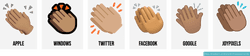 👏 Applaudir les mains applaudissant emojis 👏🏻👏🏼👏🏽👏🏾👏🏿