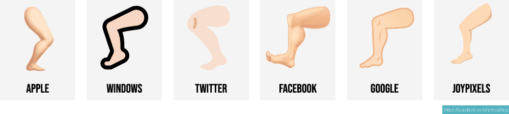 🦵 Leg emojis 🦵🏻🦵🏼🦵🏽🦵🏾🦵🏿