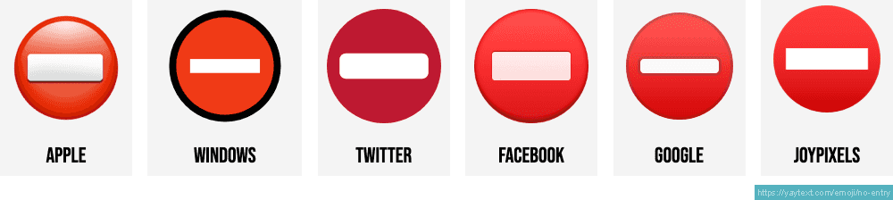 ⛔ No entry / do not enter emoji