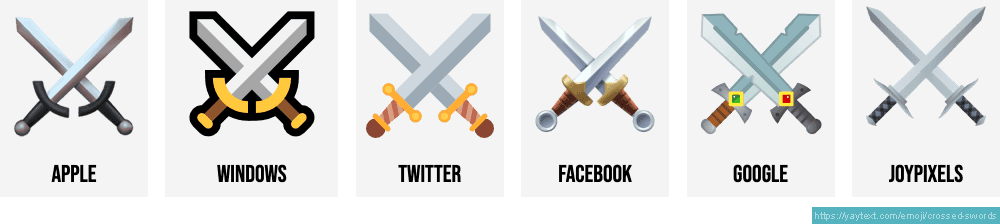 ⚔️ Crossed swords emoji ⚔️ Crossed swords emoji
