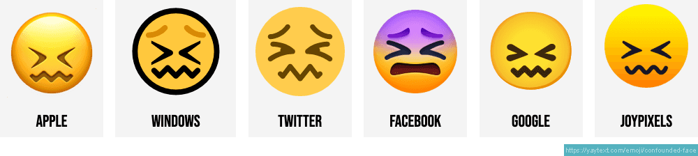 😖 Confounded face emoji