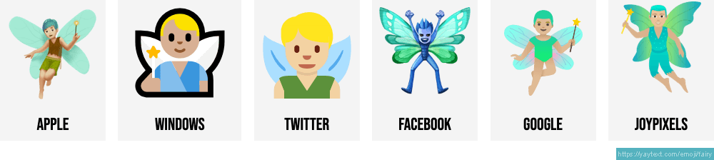 🧚 Fairy emojis 🧚🏻🧚🏼🧚🏽🧚🏾🧚🏿🧚‍♂️🧚‍♀️