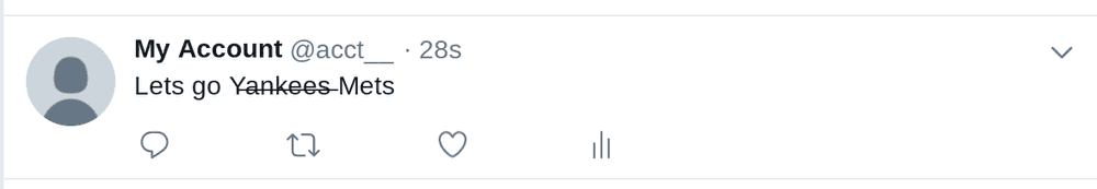 How do I strikethrough text on Twitter?