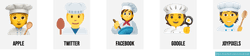 🧑‍🍳 Chef / cook emojis 🧑🏻‍🍳🧑🏼‍🍳🧑🏽‍🍳🧑🏾‍🍳🧑🏿‍🍳👨‍🍳👩‍🍳