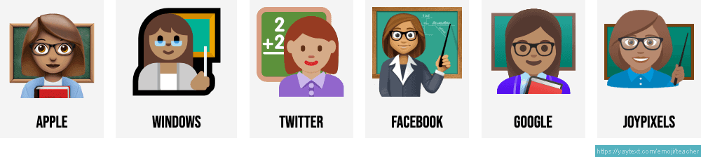 🧑‍🏫 Teacher emojis 🧑🏻‍🏫🧑🏼‍🏫🧑🏽‍🏫🧑🏾‍🏫🧑🏿‍🏫👨‍🏫👩‍🏫