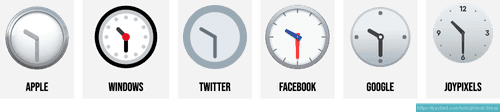 Clock time emojis 🕛🕧🕐🕜🕑🕝🕒