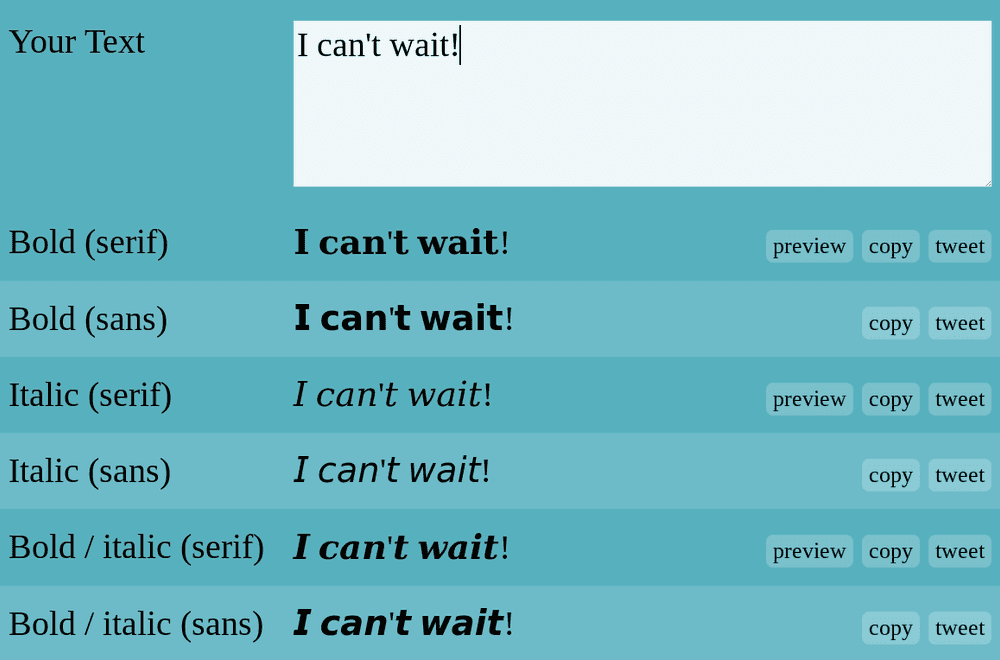 How do I write in italics on Twitter?