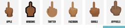 🖕 Middle finger f-you emojis 🖕🏻🖕🏼🖕🏽🖕🏾🖕🏿