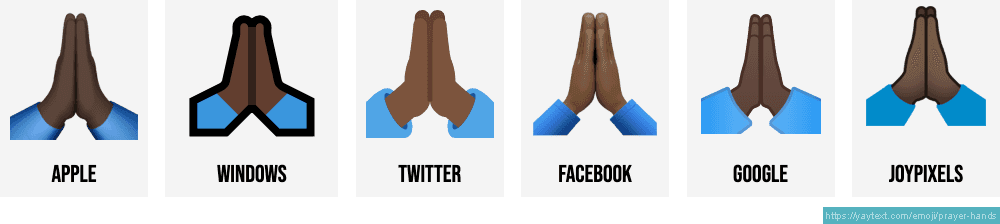🙏 Folded pray hands emojis 🙏🏻🙏🏼🙏🏽🙏🏾🙏🏿