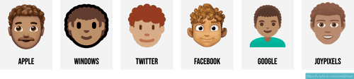 👨 Emojis homme (avec plus de 40 combos de peau, de couleurs de cheveux ...