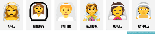 👰 Bride w/ veil emojis 👰🏻👰🏼👰🏽👰🏾👰🏿👰‍♂️👰‍♀️