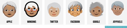 🧓 Older person emojis 🧓🏻🧓🏼🧓🏽🧓🏾🧓🏿