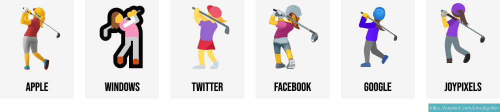 🏌️ Golfer emojis 🏌🏻🏌🏼🏌🏽🏌🏾🏌🏿🏌️‍♂️🏌️‍♀️