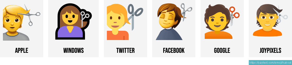 💇 Haircut emojis 💇🏻💇🏼💇🏽💇🏾💇🏿💇‍♂️💇‍♀️