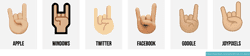🤘 Rock on / sign of the horns emojis 🤘🏻🤘🏼🤘🏽🤘🏾🤘🏿