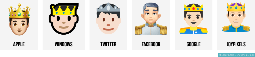 🤴 Prince emojis 🤴🏻🤴🏼🤴🏽🤴🏾🤴🏿
