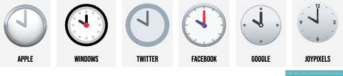 Clock time emojis 🕛🕧🕐🕜🕑🕝🕒