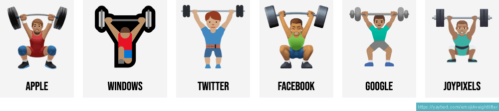 🏋️ Weightlifter emojis 🏋🏻🏋🏼🏋🏽🏋🏾🏋🏿🏋️‍♂️🏋️‍♀️