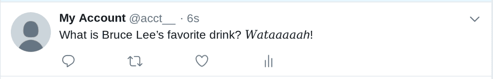 How do I write in italics on Twitter?