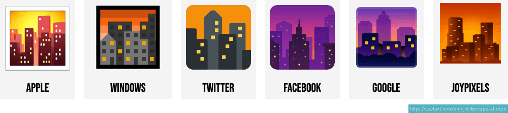 🌆 Cityscape at dusk emoji